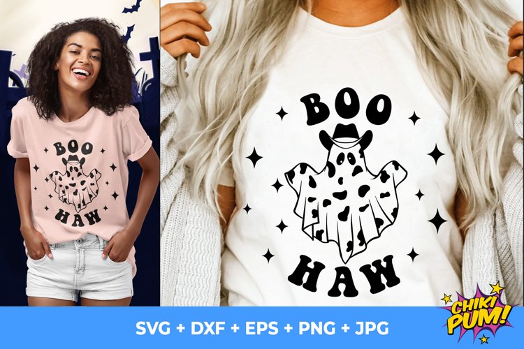 Boo Haw svg, Cowboy Ghost Svg, Funny Halloween Svg, Western