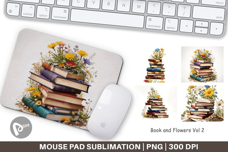 Mouse Pad Books and Flowers (4286921)