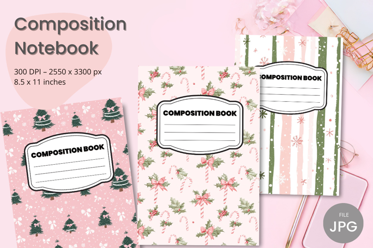 Composition Book Cover School Theme Teacher KDP (6053347)