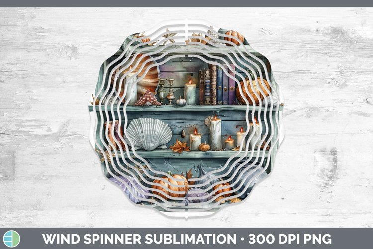 Book Halloween Seashell Wind Spinner Sublimation Spinner Des
