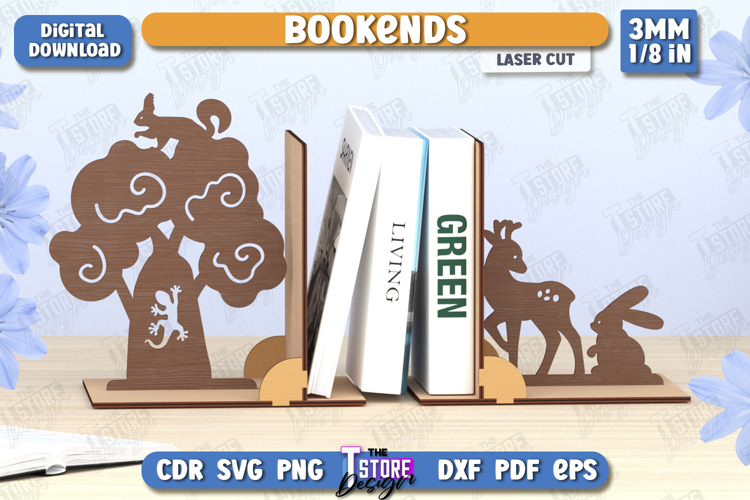 Bookends Laser Cut | Book Stopper | Books Holder | (5448016)