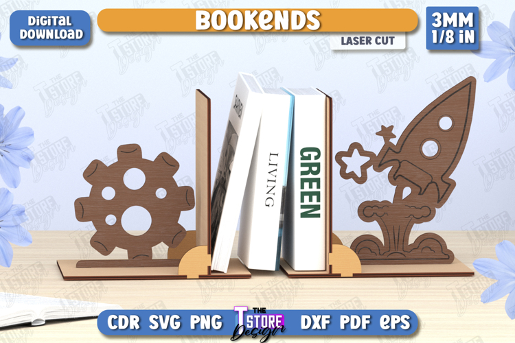 Bookends Laser Cut | Book Stopper | Books Holder | (5448008)