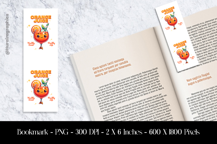 Orange Juice Healthy Drink Healthy Life Bookmark Sublimation