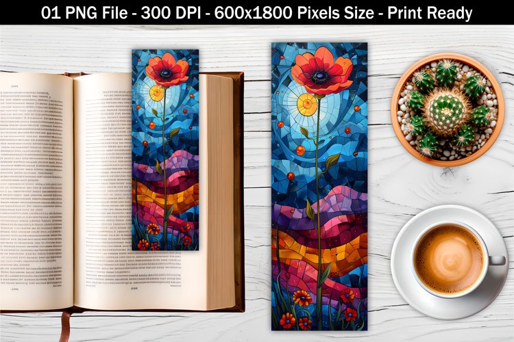 Whimsical art cosmos flower bookmark | Bookmark (3518564)
