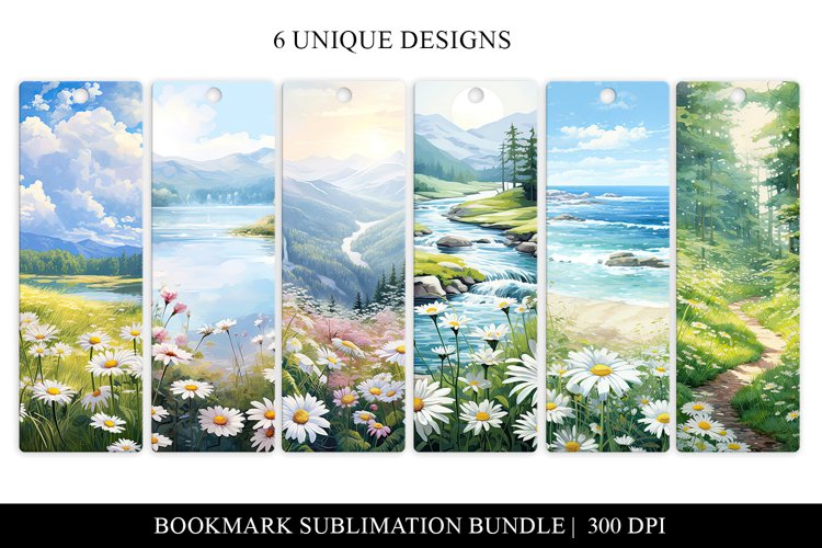 Daisy Printable Bookmarks Sublimation Bundle