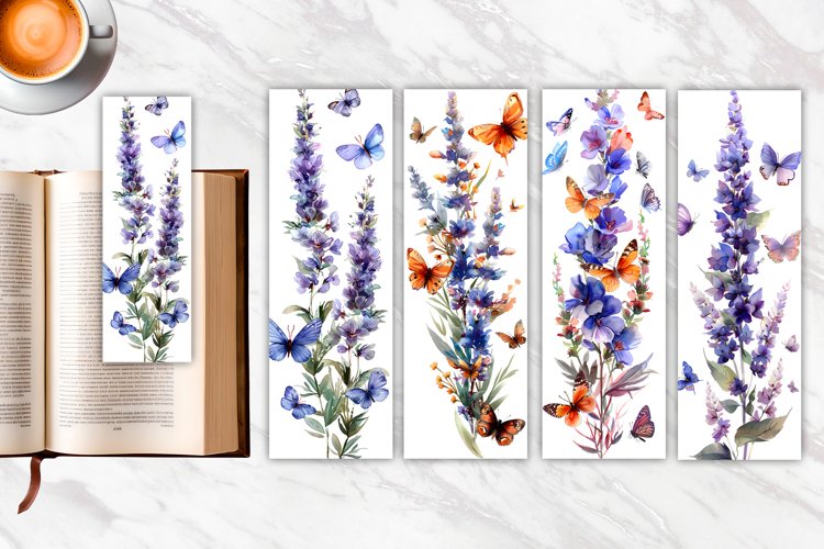 Watercolor Butterfly Garden Bookmark | Bookmark (3955735)