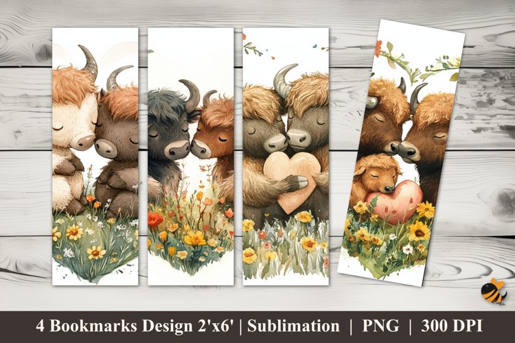 Love Cow Bookmarks Sublimation Design
