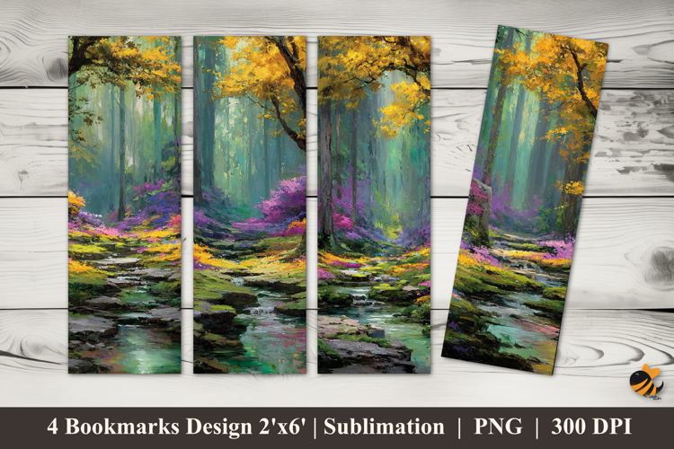 Dense Forest Bookmarks Sublimation Design