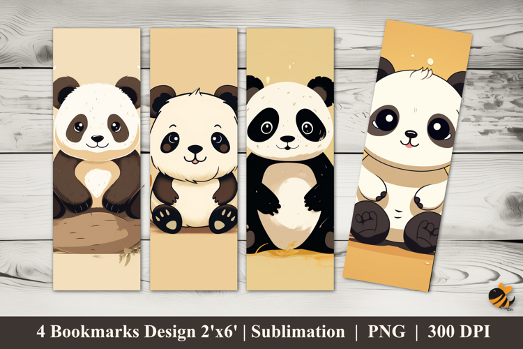 Little Panda Bookmarks Sublimation Design
