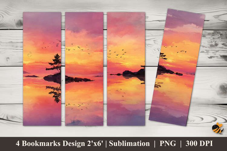 Sunset Lake Bookmarks Sublimation Design (5571854)