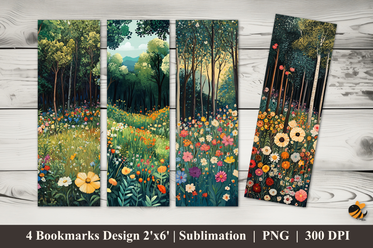 Flower Forest Bookmarks Sublimation Design