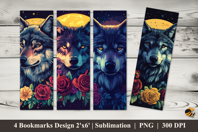 Stary Wolf Bookmarks Sublimation Design