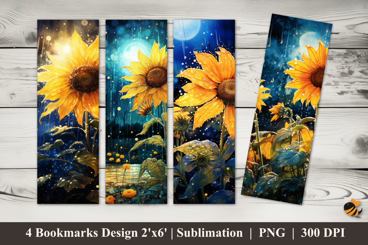 Sunflower Rain Bookmarks Sublimation Design