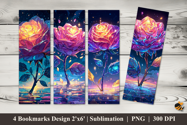 Diamond Rose Bookmarks Sublimation Design