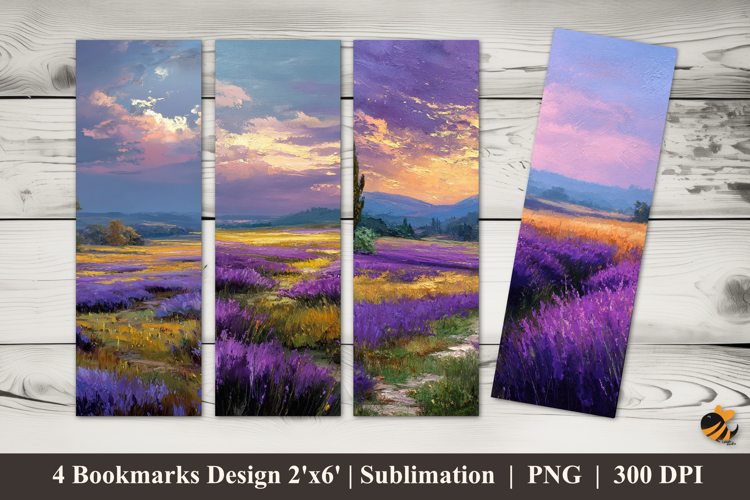 Beautiful Lavender Bookmarks Sublimation Design