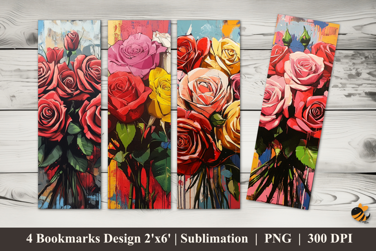 Rose Graffiti Bookmarks Sublimation Design