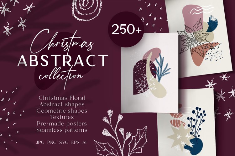 Abstract Christmas Modern Vector Collection, Christmas flora