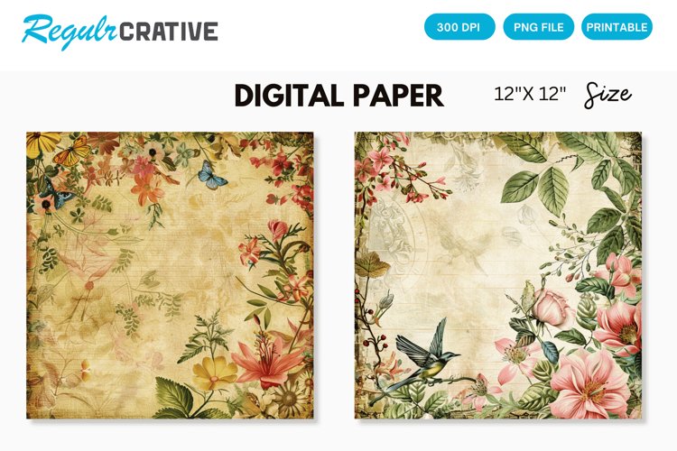 Botanical Gardens Digital Paper, Botanical Gardens Pattern