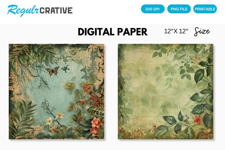 Botanical Gardens Digital Paper, Botanical Gardens Pattern