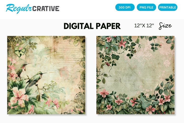 Botanical Gardens Digital Paper, Botanical Gardens Pattern