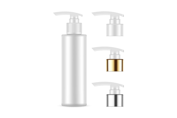 Blank Dispenser Bottle Mockup With Caps