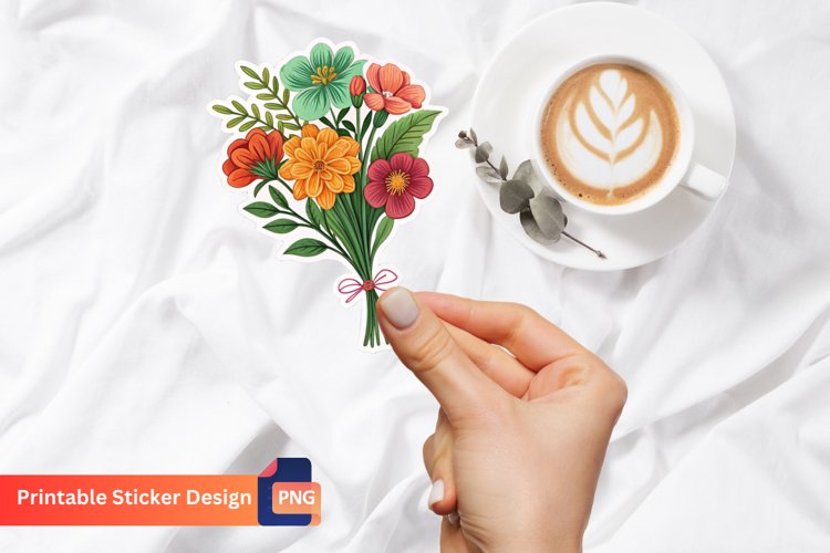 Bouquet of flowers Sticker, Floral Bouquet Sticker