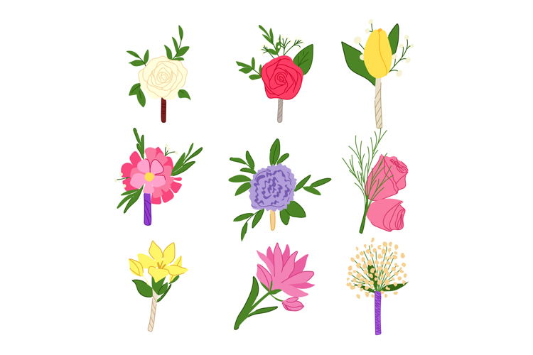 boutonniere set cartoon (6557782)