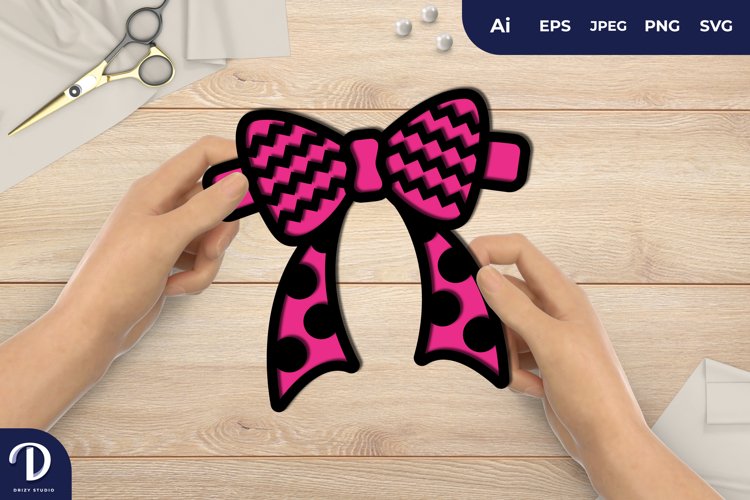 Bow with Patterns Illustration Papercut (1715141)