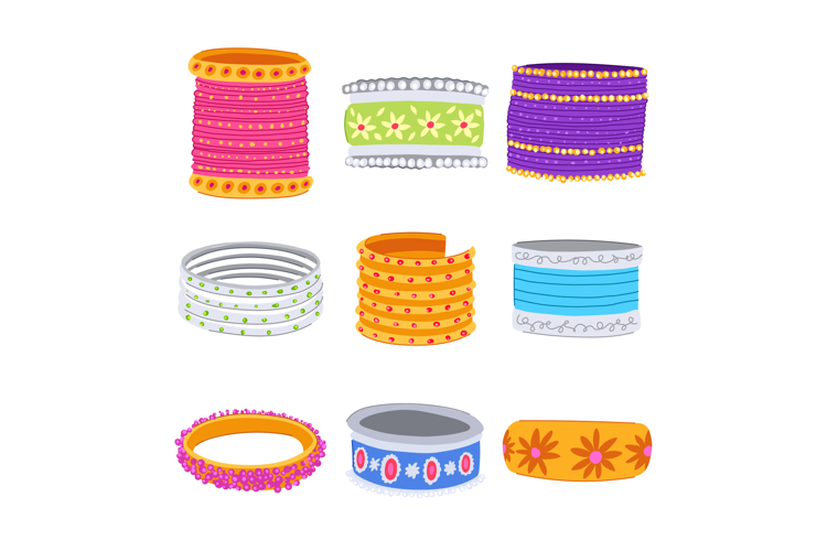 bracelet churi indian set cartoon