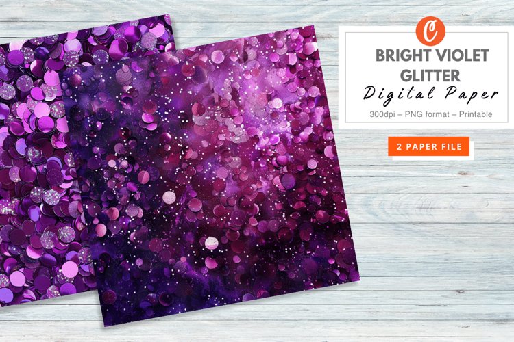 Bright Violet Glitter digital paper