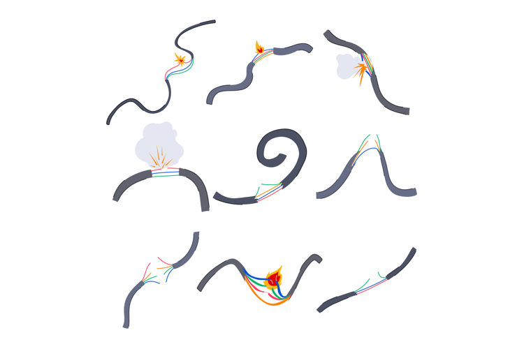 broken cable set cartoon (6557899)