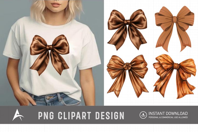 Watercolor Brown Bow Clipart