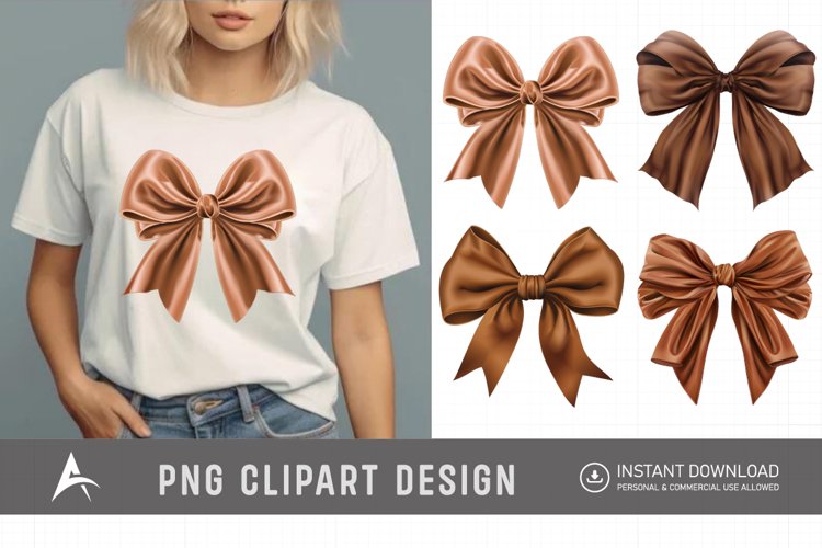 Watercolor Brown Bow Clipart