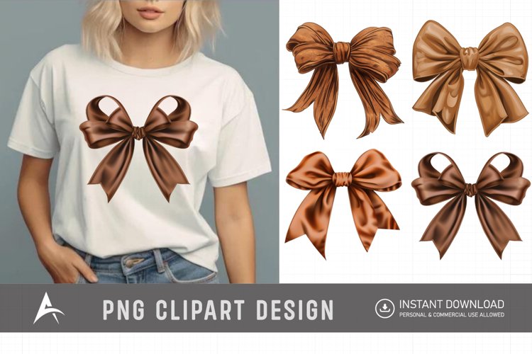 Watercolor Brown Bow Clipart