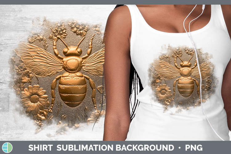 BS01 Copper Relief Bee Shirt Sublimation Sublimation Backgro
