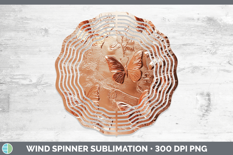 BS01 Copper Relief Butterfly Wind Spinner Sublimation Spinne