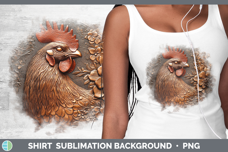 BS01 Copper Relief Chicken Shirt Sublimation Sublimation Bac