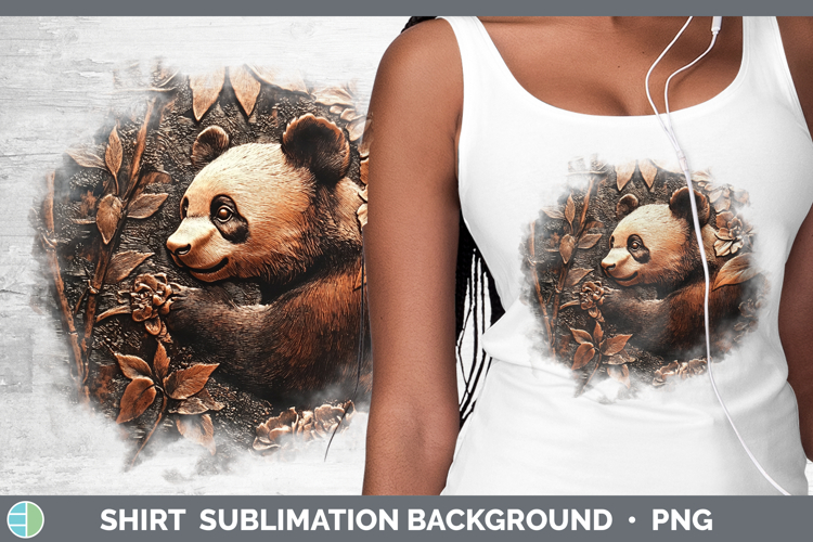 BS01 Copper Relief Panda Shirt Sublimation Sublimation Backg