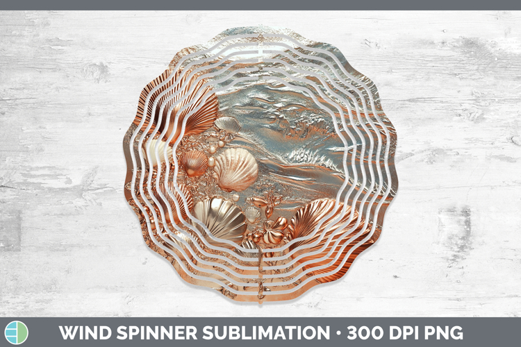 BS01 Copper Relief Seashell Wind Spinner Sublimation Spinner