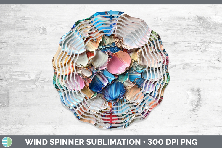BS01 Thick Paint Seashell Wind Spinner Sublimation Spinner D