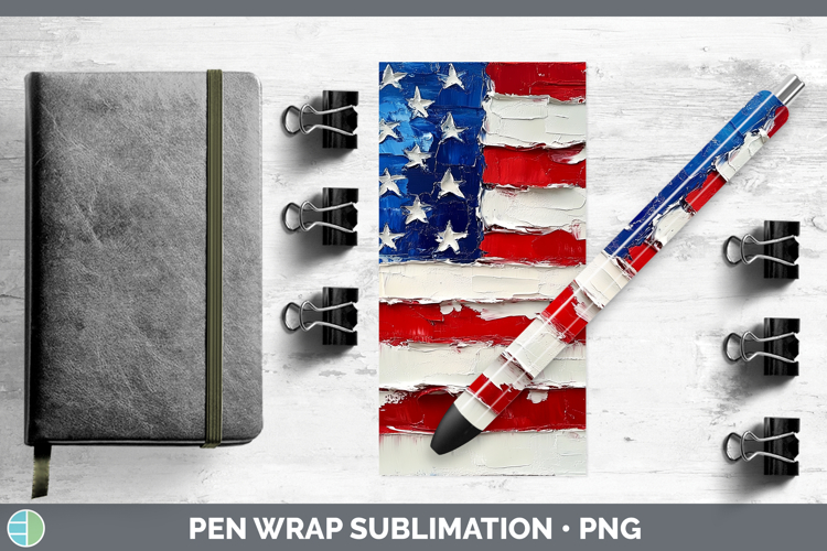 BS01 Thick Paint USA Flag Pen Wrap Sublimation Pen Designs