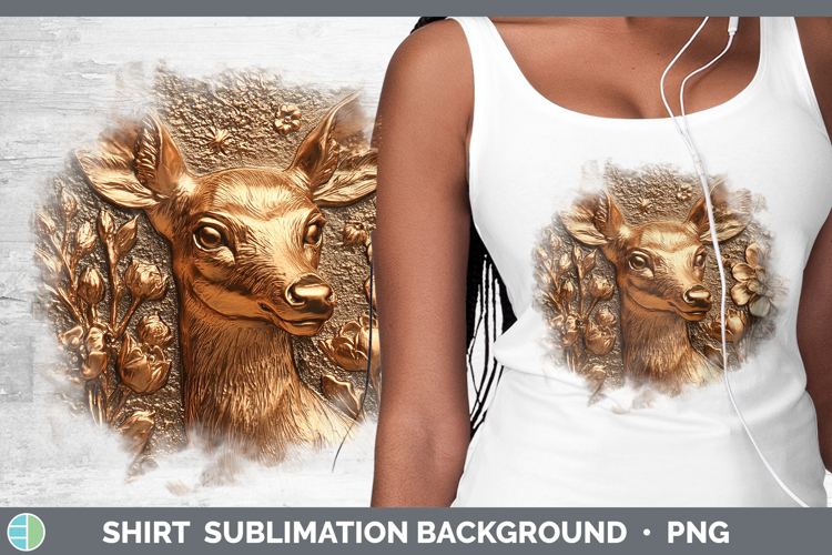 BS02 Copper Relief Deer Shirt Sublimation Sublimation Backgr