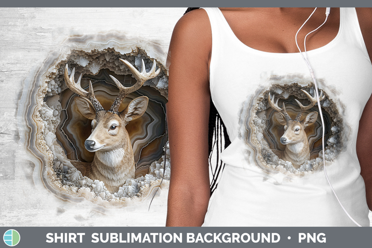 BS02 Geode Deer Shirt Sublimation Sublimation Background Des