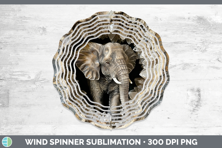 BS02 Geode Elephant Wind Spinner Sublimation Spinner Designs