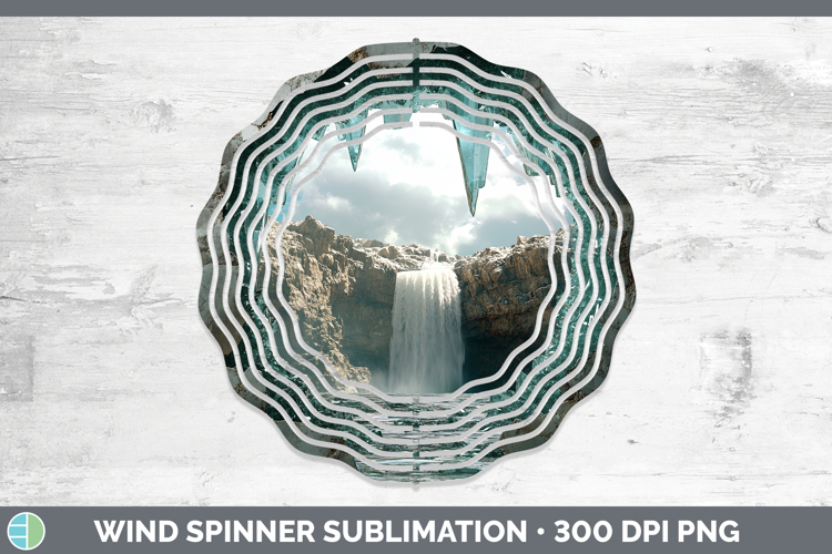 BS02 Geode Waterfall Wind Spinner Sublimation Spinner Design
