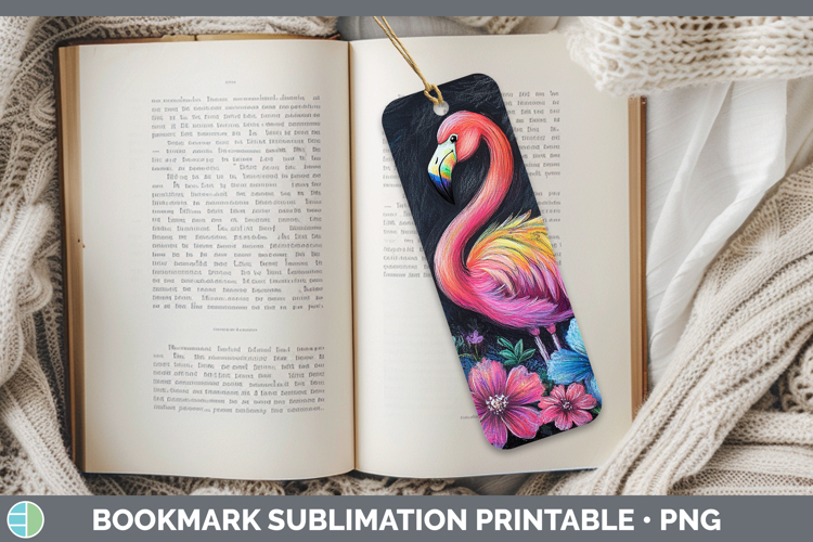 BS02 Rainbow Flamingo Bookmark Sublimation Printable Design