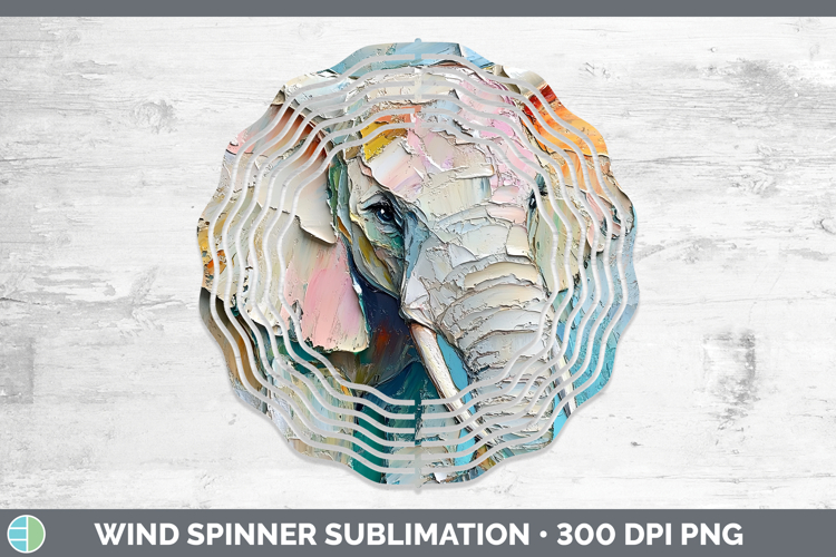 BS02 Thick Paint Elephant Wind Spinner Sublimation Spinner D