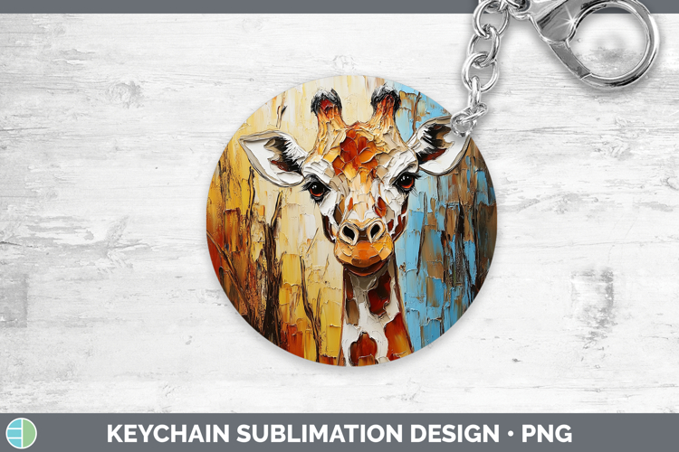 BS02 Thick Paint Giraffe Keychain Sublimation Keyring Design