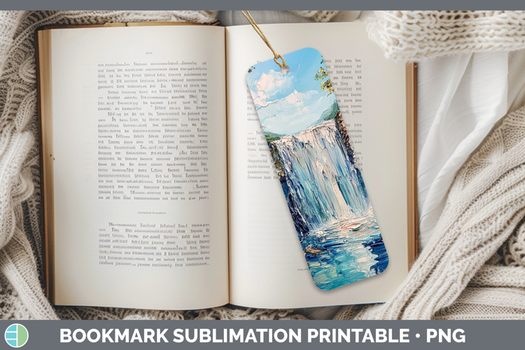 BS02 Thick Paint Waterfall Bookmark Sublimation Printable De