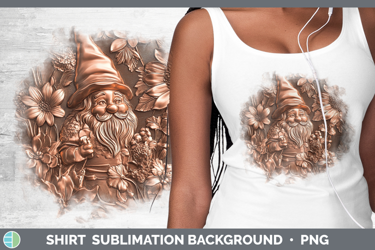 BS03 Copper Relief Gnome Shirt Sublimation Sublimation Backg